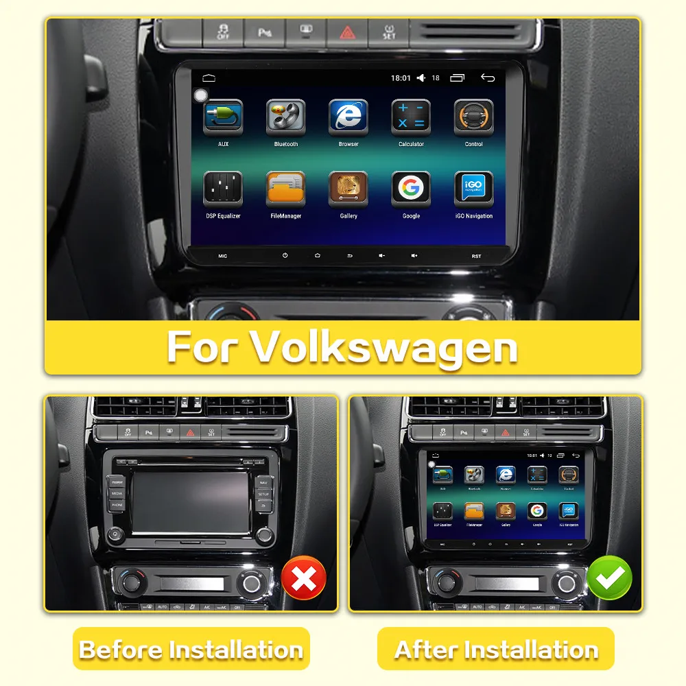 Car Radios - 2 Din Android Car Radio GPS For VW Volkswagen Skoda ...