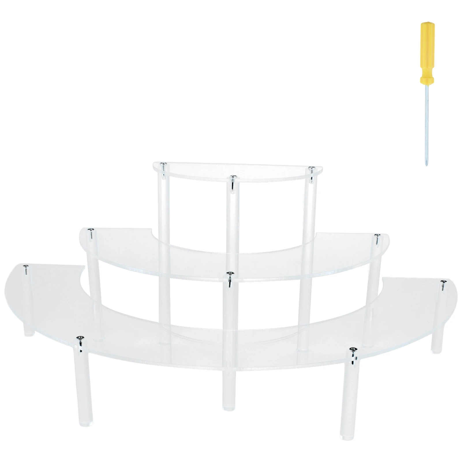 3-Tier-Half-Moon-Shape-Food-Clear-Acrylic-Display-Stand-Wedding-Food ...