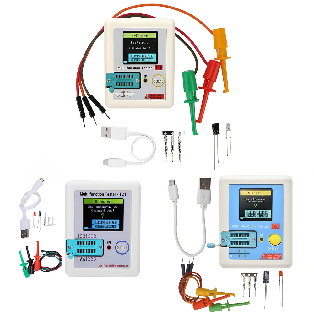 LCR-TC1 LCR-T7 TC-T7-H Transistor Tester Multimeter Colorful Display ...