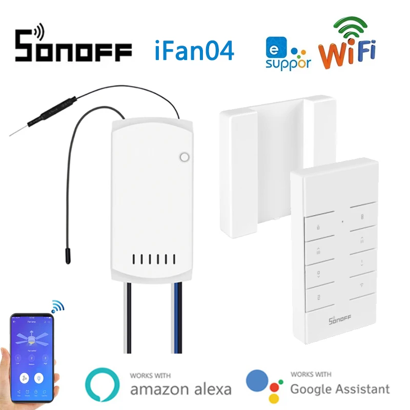 SONOFF iFan03/IFan04 Wifi Celling 팬 스위치 모듈 스마트 팬 라이트 컨트롤러 433Mhz RM433 ...