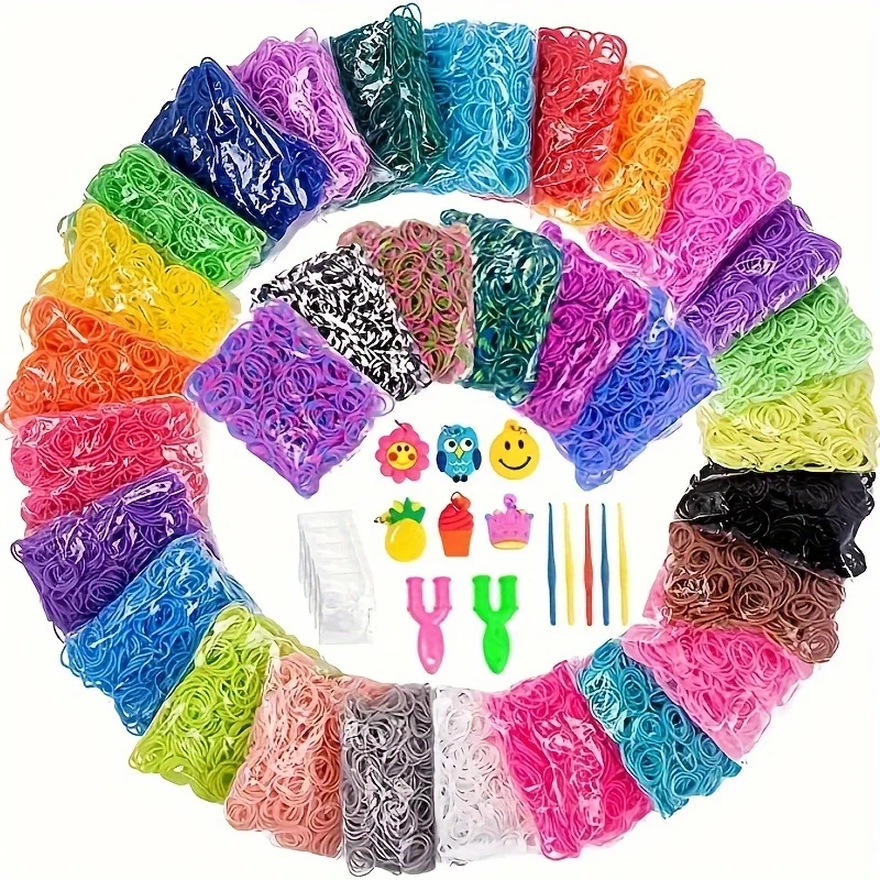 DIY-Loom-Bands-Kit-Multi-functional-Color-Rubber-BandBracelets-anklets ...