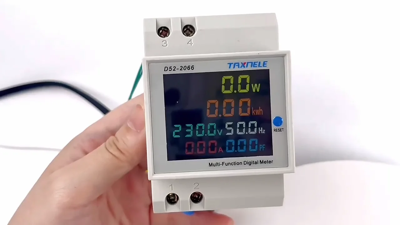 6IN1 Din Rail AC Monitor 220V 100A Voltage Current Power Factor Active ...