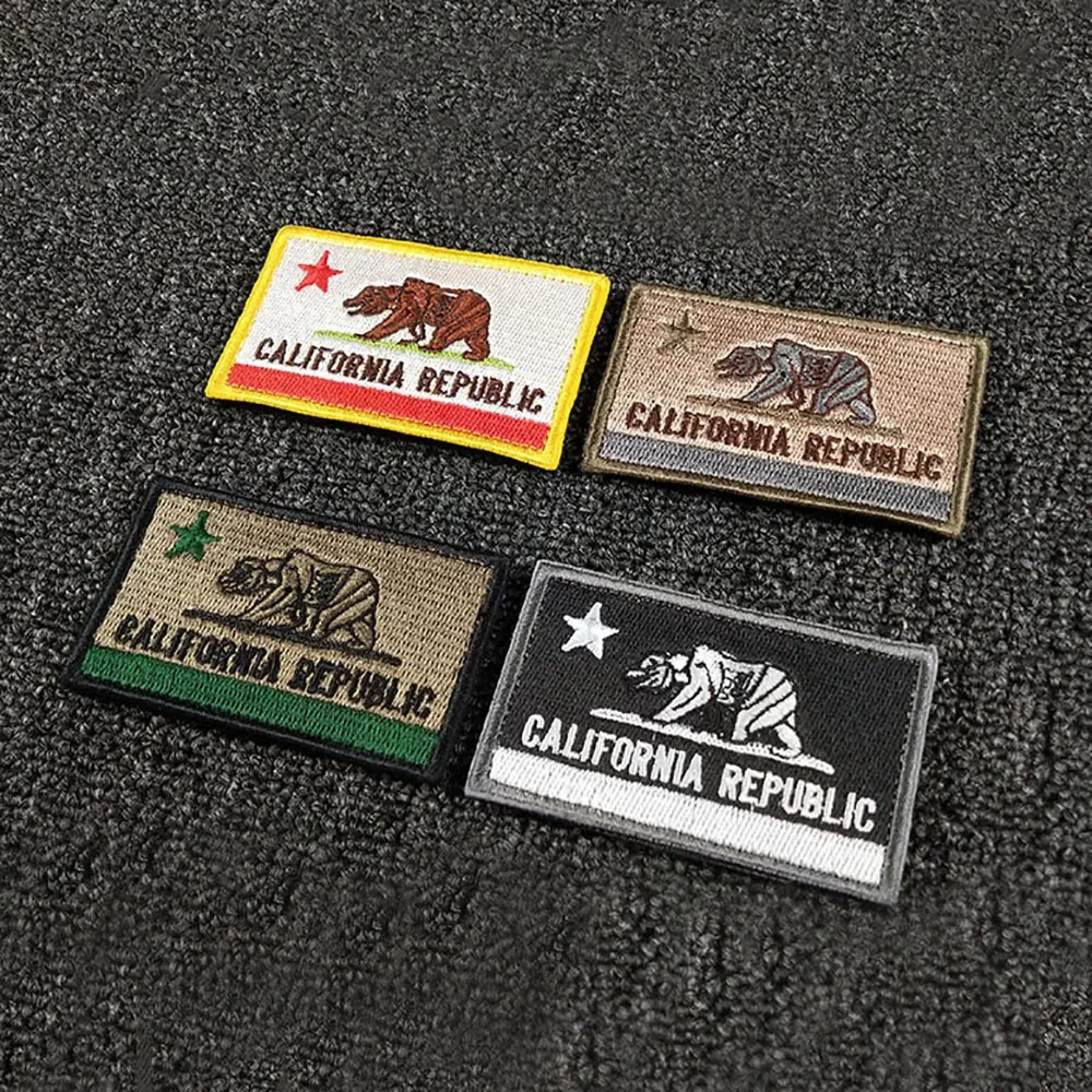 California-Republic-State-Flag-Embroidery-Armband-Cloth-Stickers-New ...