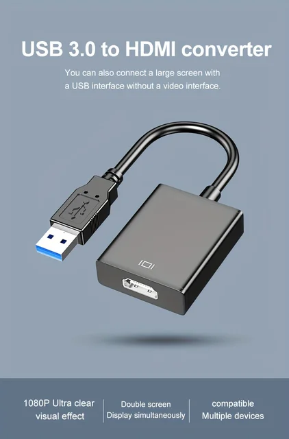 Displayport To Hdmi USB 3.0 To HDMI Adapter For Monitor/Multiple ...