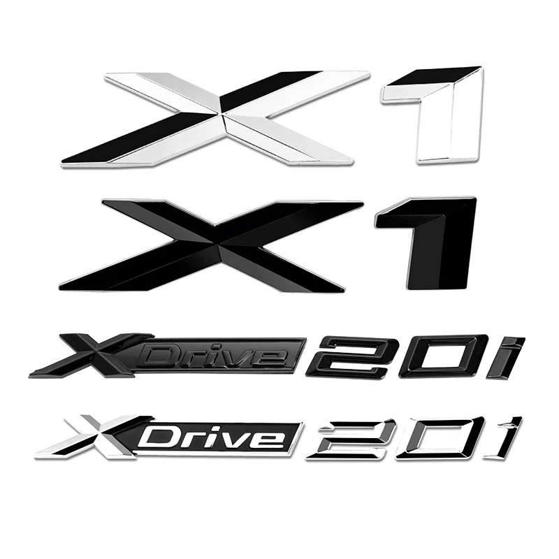 3d ABS Black Chrome Car Letters For BMW X1 Xdrive 20i 18i 25i 28i 35i ...