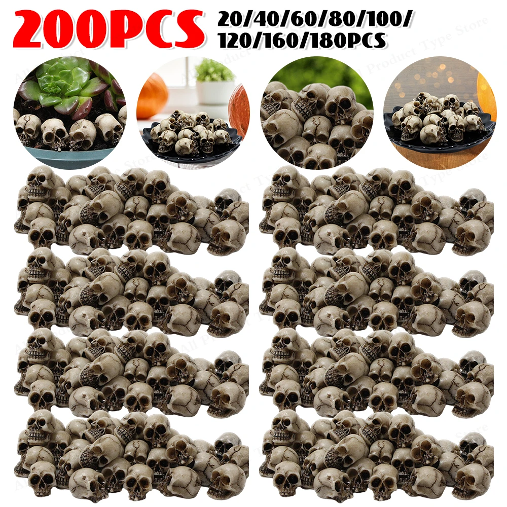 20-200PCS Mini Skull Heads/Mushroom Collectable Halloween Gothic Skull ...
