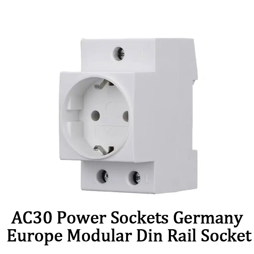 Eu-AC30-Power-Sockets-Germany-Europe-Modular-Din-Rail-Socket-10A-16A-250V-Industrial ...