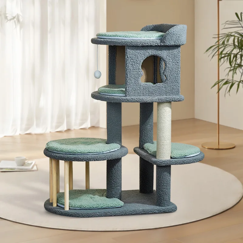 Large-Cat-Climbing-Frame-Luxury-Kitty-Villa-Jumping-Platform-Teddy ...