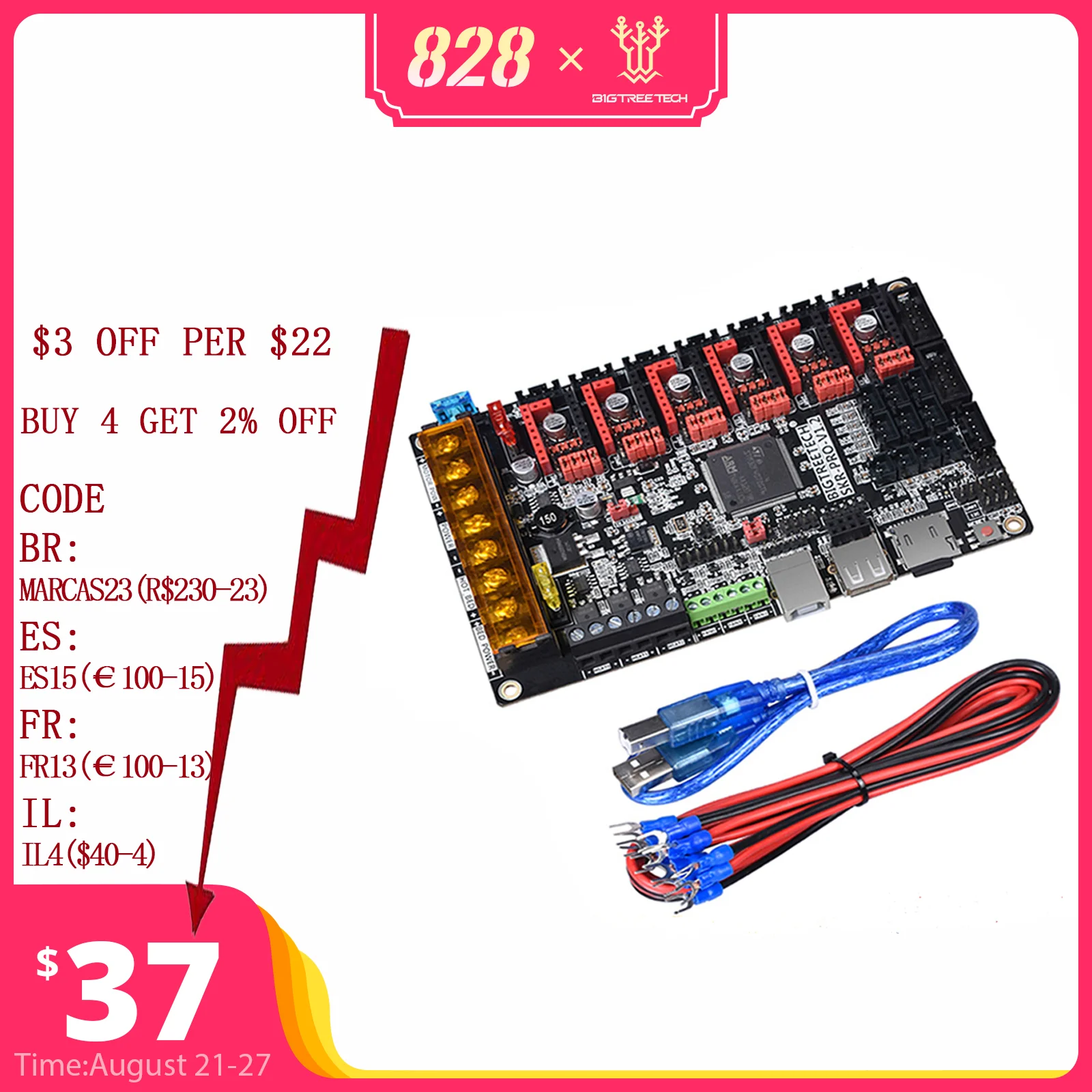 BIGTREETECH-Controladores de placa de Control SKR PRO V1.2, placa base Marlin2.0 de 32 bits, SKR ...