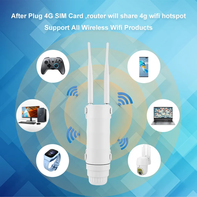 KuWFi 4G LTE Outdoor WiFi Router Waterproof 4G SIM Card, 12/18/2023