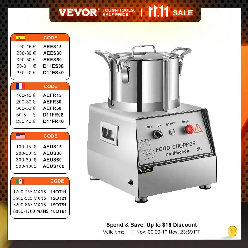 VEVOR-5L-10L-15L-20L-Food-Processor-Stainless-Steel-Multifunction ...