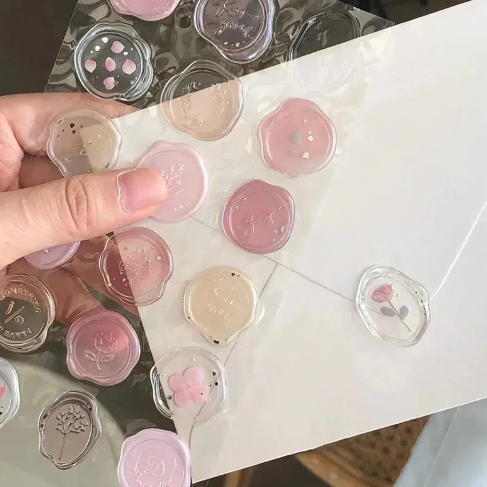 18Pcs Transparent Pre-Made Wax Stickers, Adhesive Wax Seal Stickers ...