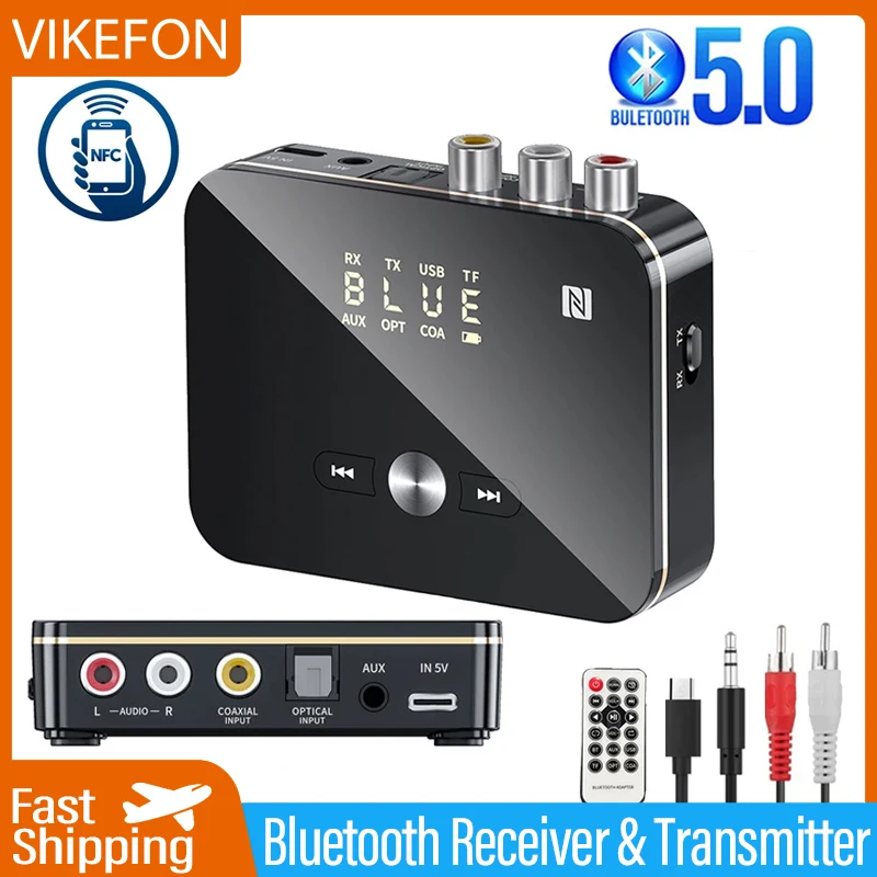 VIKEFON-transmisor-receptor-Bluetooth-5-0-NFC-adaptador-de-Audio-inal ...