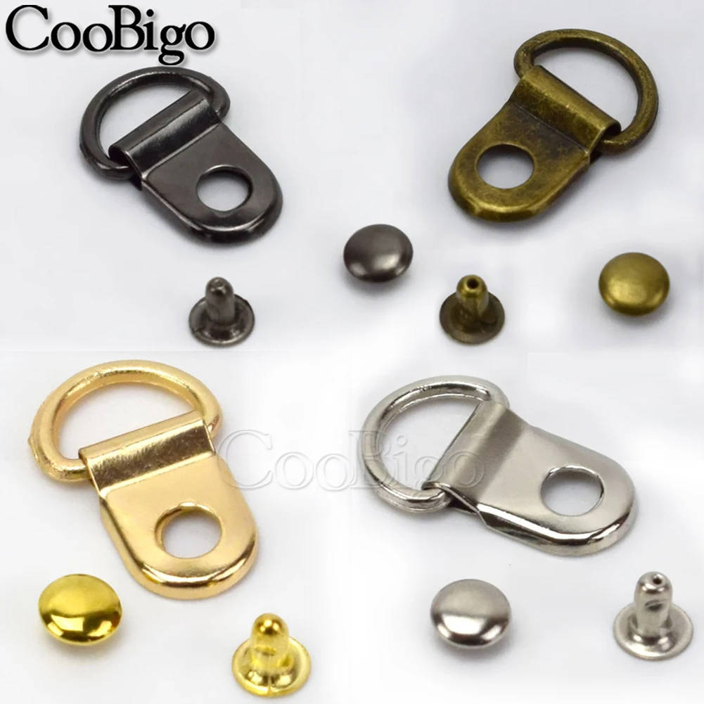 50Sets-D-Rings-Stud-D-Ring-Rivet-Hangers-for-Shoes-Boots-Picture-Frame ...