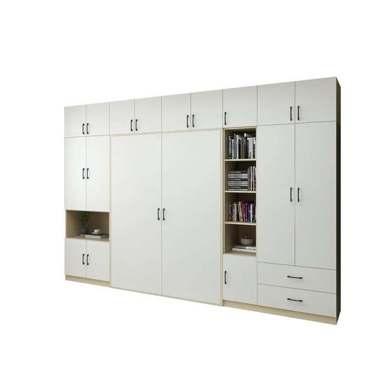 Space-Saving-Invisible-Hidden-Murphy-Wall-Bed-With-Bookshelf-Desk-Multi ...