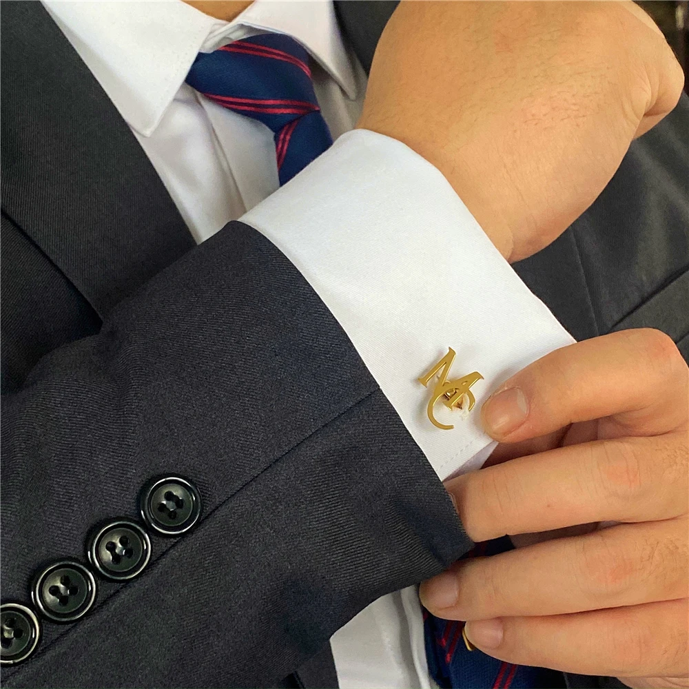 Custom Shirt buttons Name Initials Cufflinks Men Personalized Stainless ...