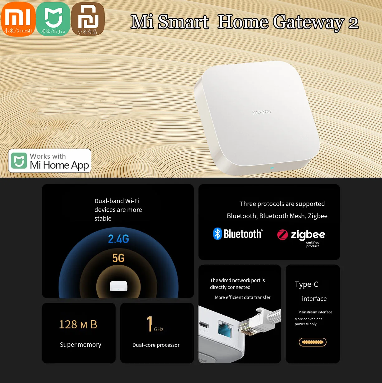 Original-Xiaomi-Mijia-Smart-Home-Hub-Gateway-Intelligent-Multimode ...