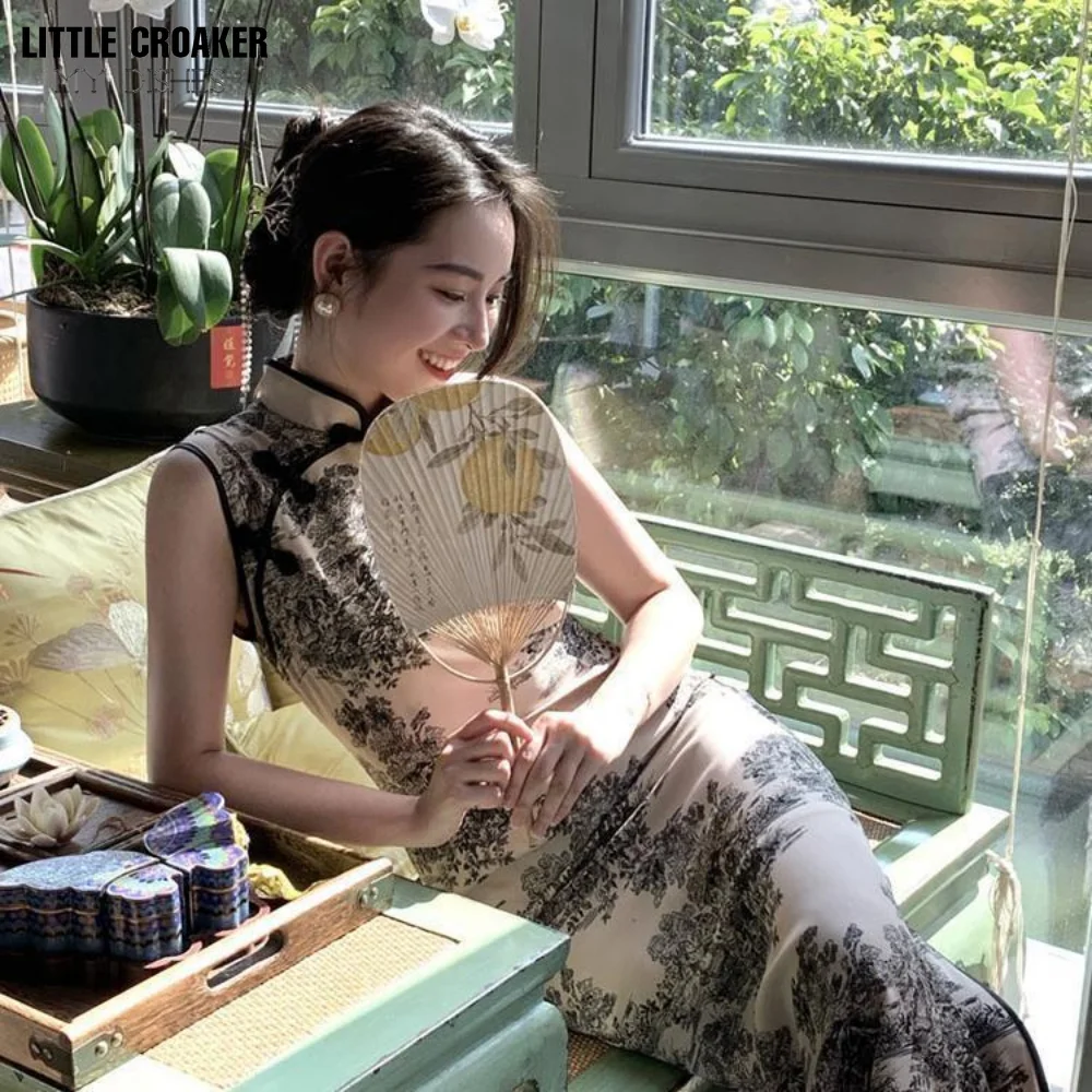 2023-Qipao-Chinese-One-Piece-Dress-Party-Elegant-Traditional-Chinese-Clothing-Sleeveless-Cosplay ...