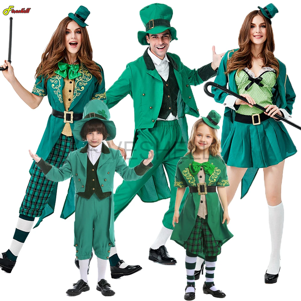 Halloween-Irish-Leprechaun-Family-Cosplay-Green-Suit-St-Patrick-S ...