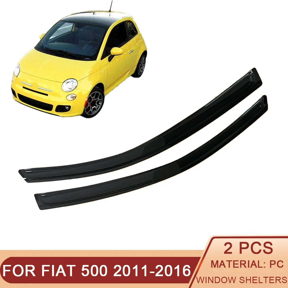 For-FIAT-500-2011-2016-Car-Side-Window-Visor-Sun-Rain-Guard-Shade ...
