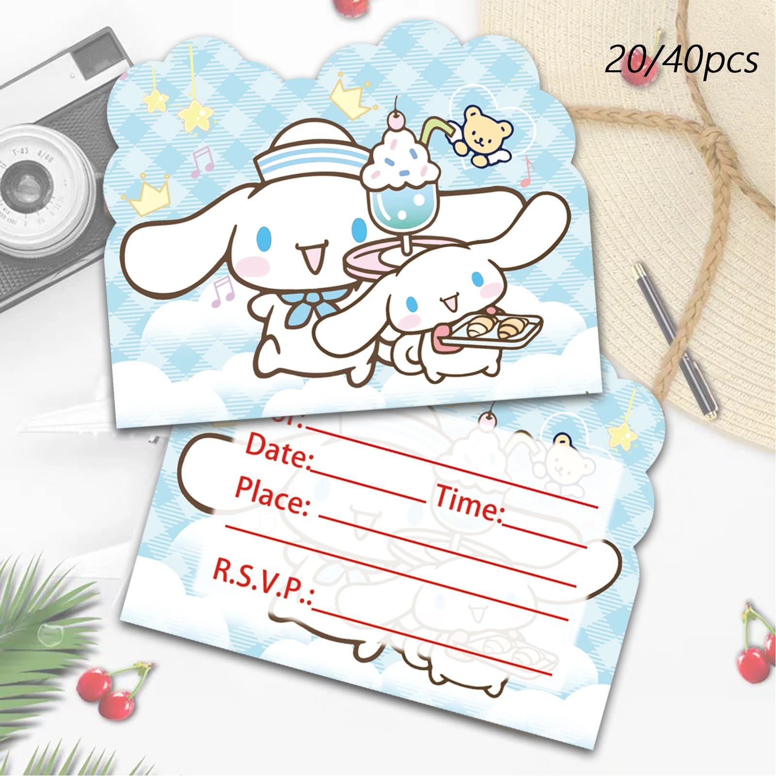 20/40pcs Cinnamoroll Birthday invitation cards,Party decorations ...