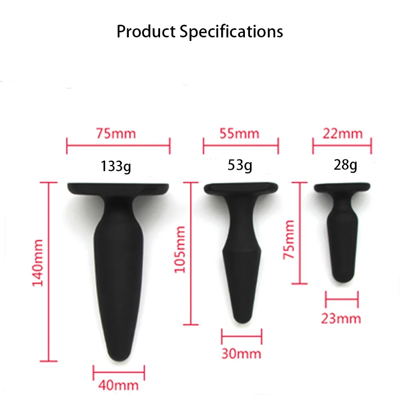 S/m/l silicone plug anal butt plug iniciante estimulação anal instrutor ...