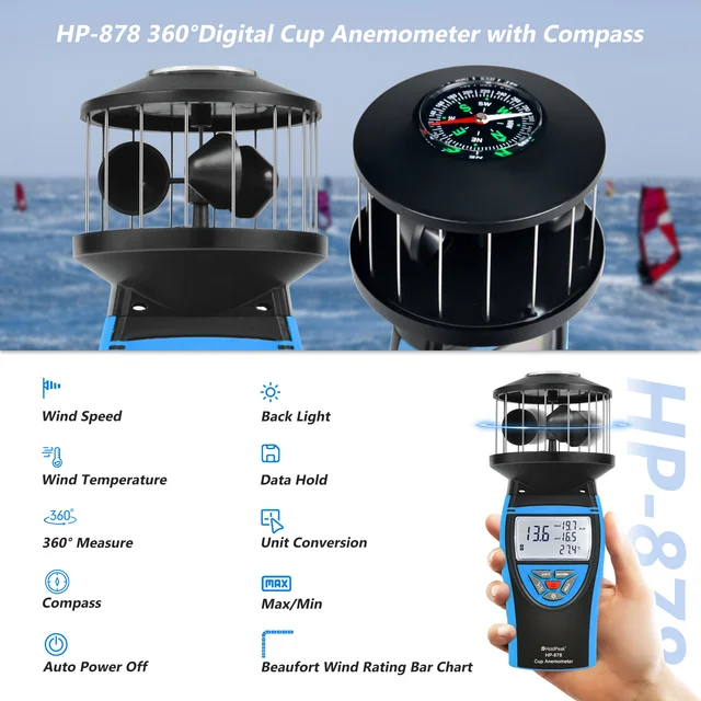 Cfm Meter Handheld Anemometer - Measures Wind Speed, Direction ...