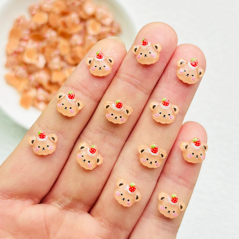 50-Pcs-New-Cute-Mini-Resin-Cartoon-Animal-Strawberry-Little-Bear ...
