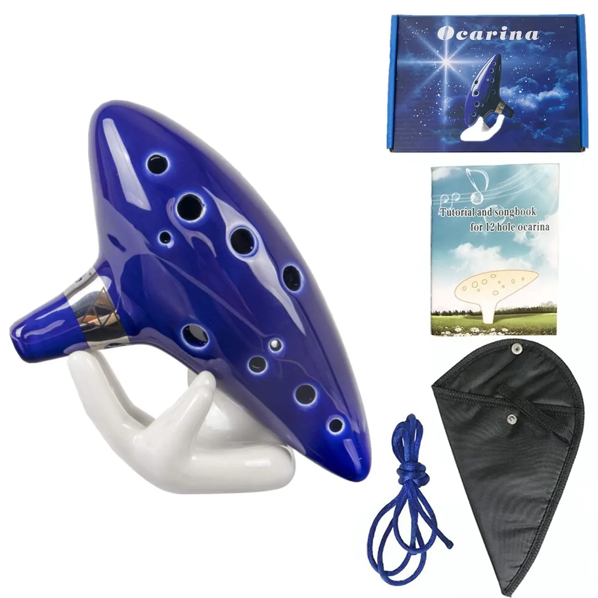 Ocarina,12 Tones Alto C Ceramic Ocarina Musical Instrument with Song ...