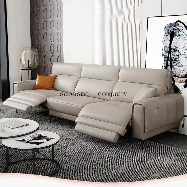Leather Sofa Electric Function Sofa Living Room Modern Light Luxury ...