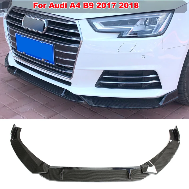 For Audi A4 B9 2017 2018 Front Bumper Lip Spoiler Side Splitters Guards ...