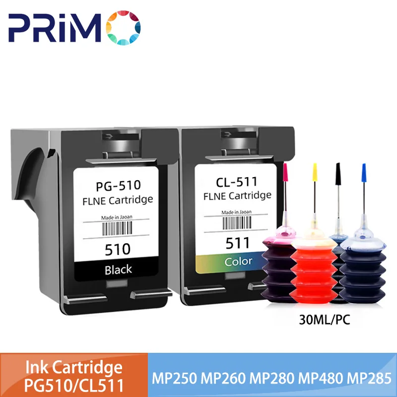 PG510 CL511 PG 510XL CL 511XL PG-510 LC-511 Refillable Ink Cartridge ...