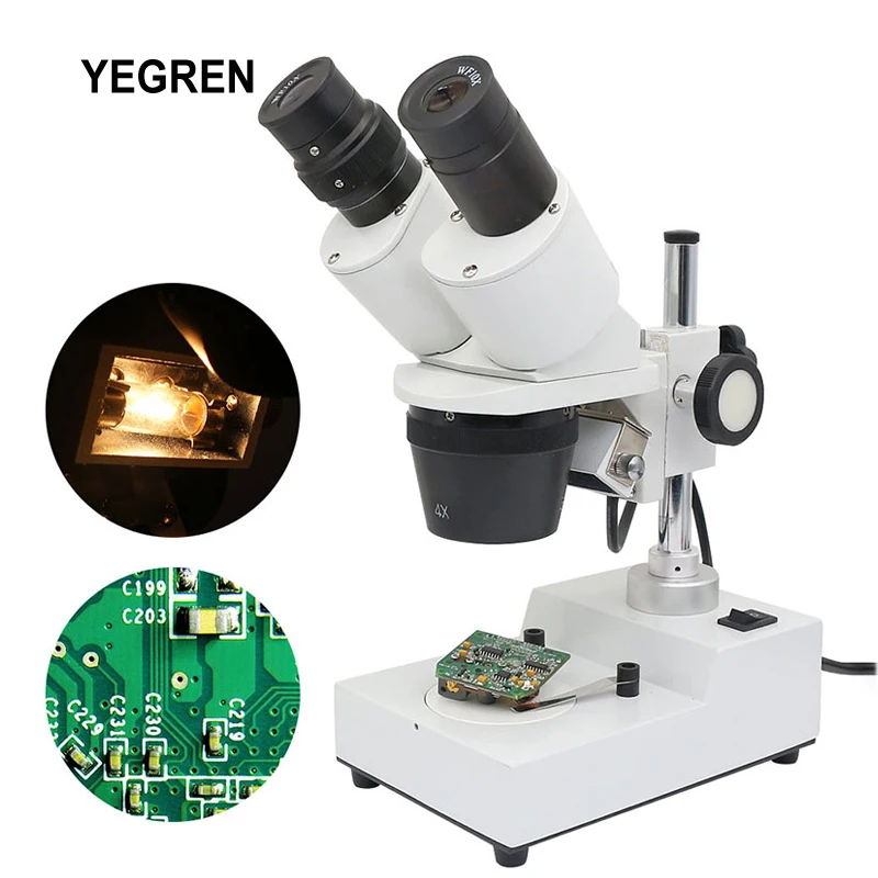 Industrial Stereo Microscope 20X 30X 40X Binocular Microscope With 110V ...