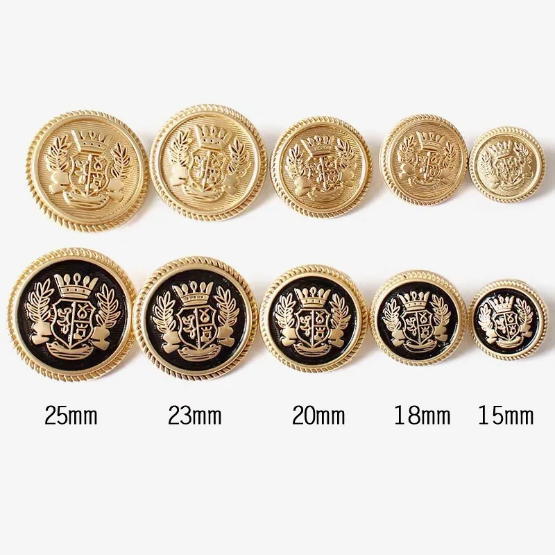 15Pcs-lot-15-25mm-Golden-Metal-Snap-Button-College-Style-Decorative ...