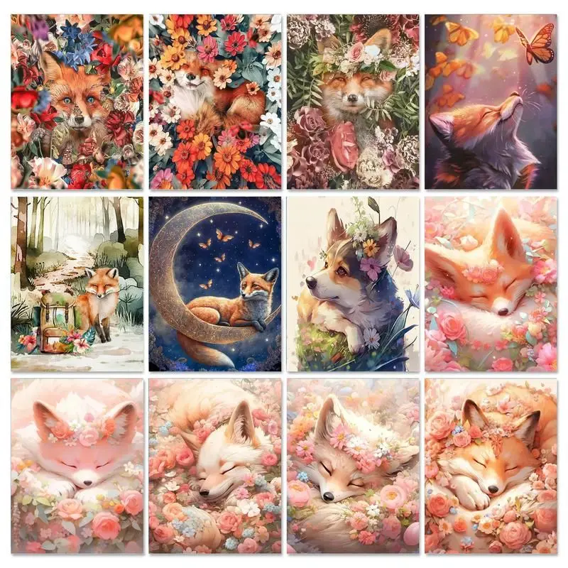 GATYZTORY-60x75cm-DIY-Paint-By-Numbers-Fox-Animals-HandPainted-Oil ...