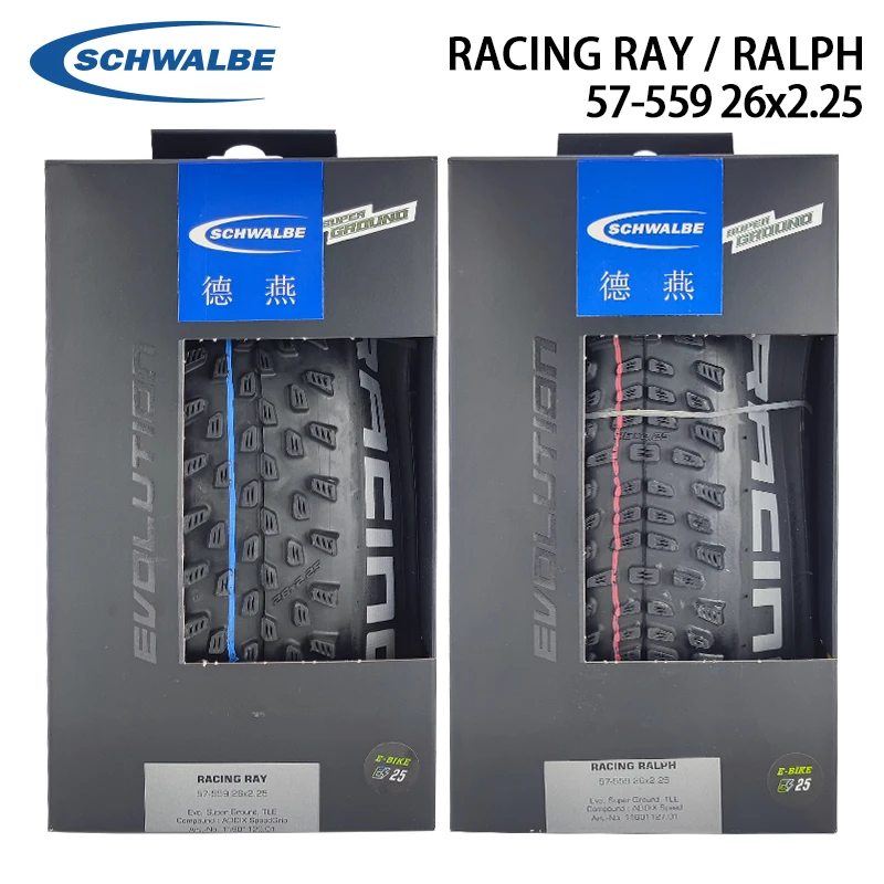 SCHWALBE RACING RAY RALPH 57 559 26x2.25 Inch Black Tubeless Folding ...