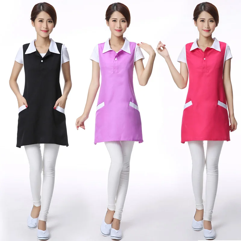 Sleeveless Salon Beautician Work Clothes Hairdressing Apron Summen ...