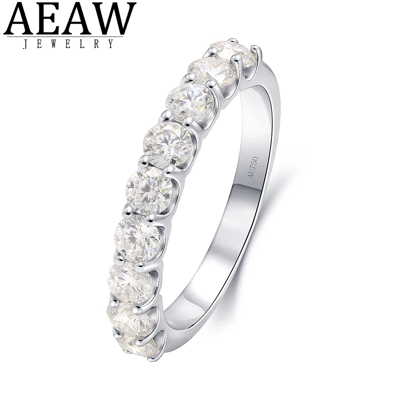AEAW 14K White Gold EF Color 0.9ctw 3mm Round CVD HPHT Lab Grown ...