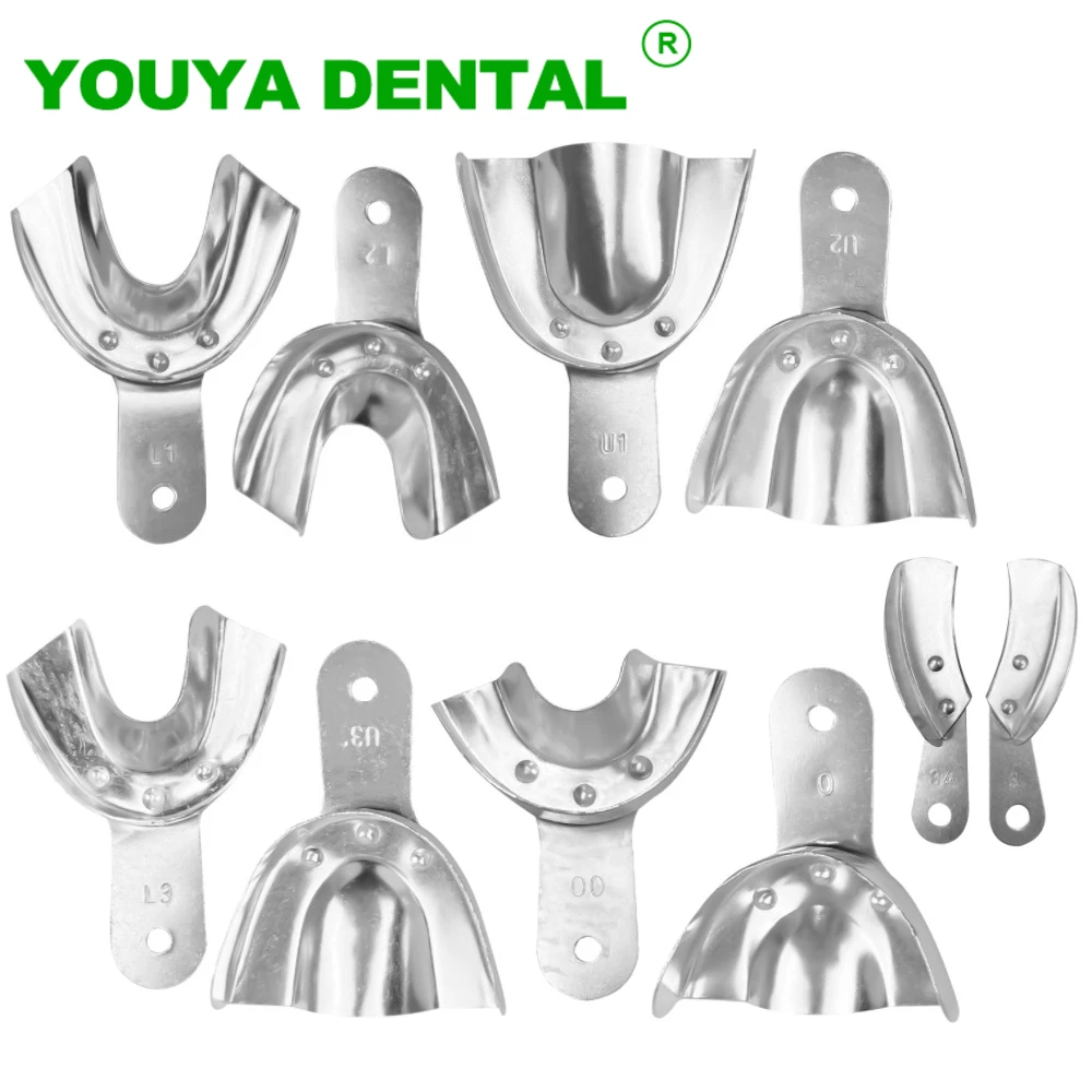 10pcs-set-Aluminium-Dental-Impression-Tray-No-Hole-Teeth-Holders ...