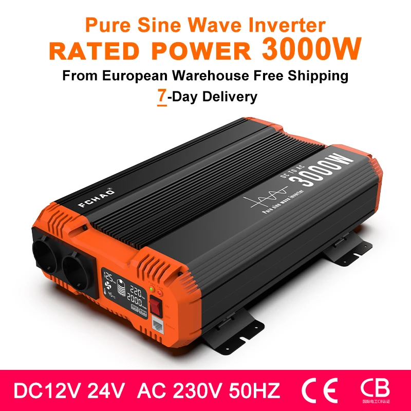 FCHAO 3000wt reine sinus welle solar panel inverter 24v 12v zu 220V ...