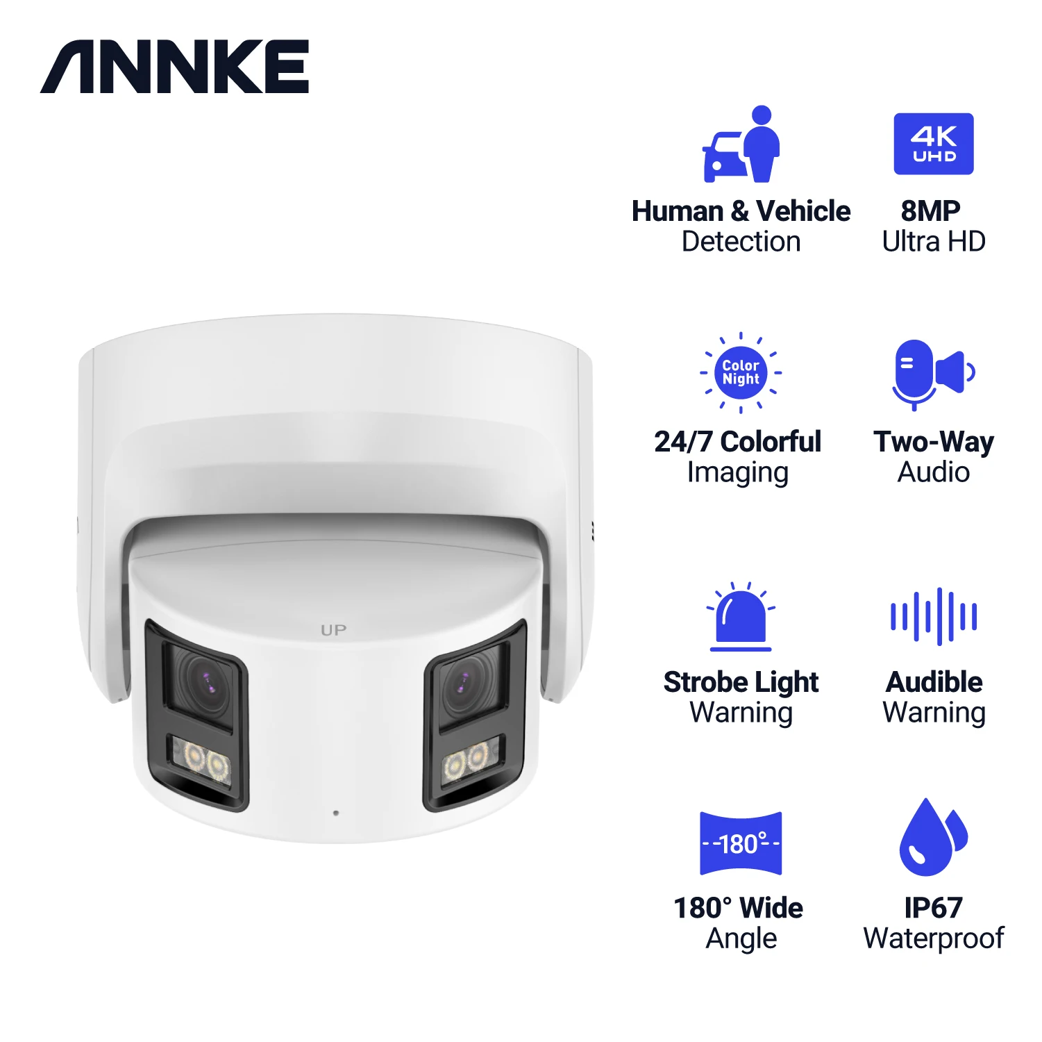 ANNKE 4K Duo Dual Lens Outdoor Security Camera POE AI Human Detect Full ...