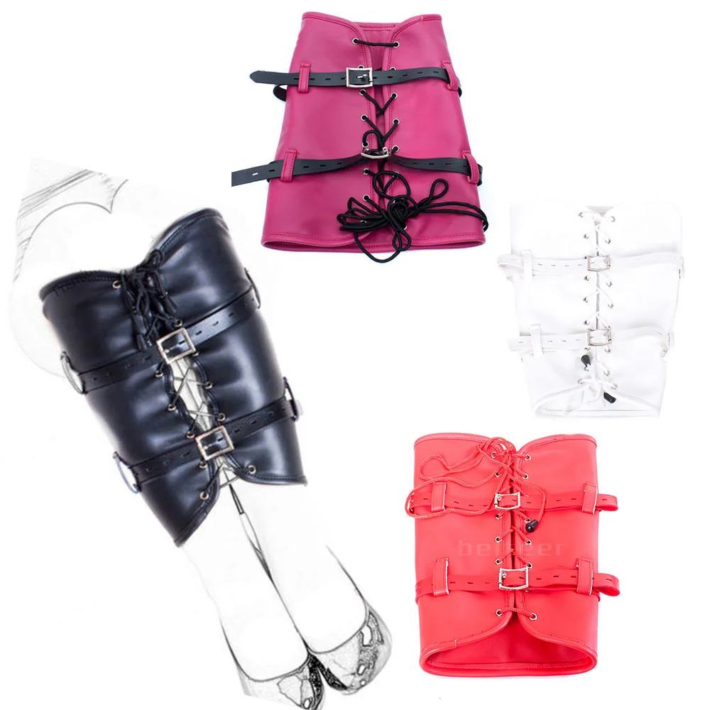 Soft-PU-Leather-Straight-Armbinder-Lace-up-Leg-BDSM-Bondage-Tight ...