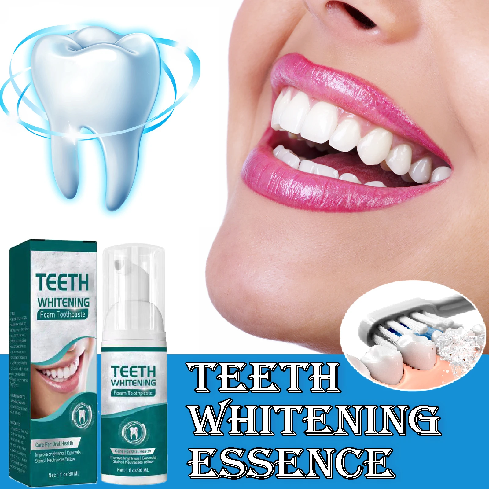 Teeth Whitening Mousse Dental Care Essence Remove Plaque Tooth Stain ...