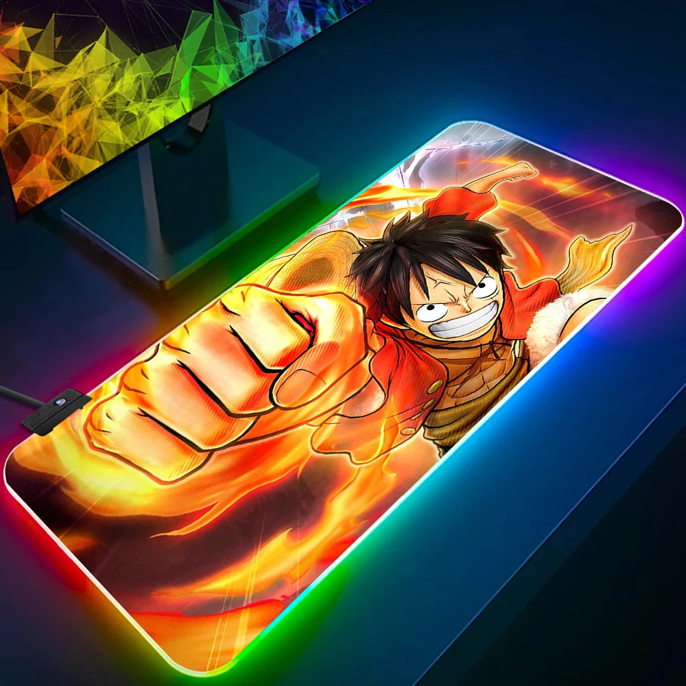 One Piece Luffy Zoro RGB Gamer Mouse Pad - Crazy Anime Store