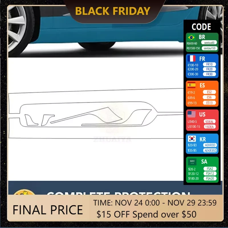 PreCut-Rocker-Panels-Paint-Protection-Clear-Bra-Guard-Kit-7-5mil-TPU ...