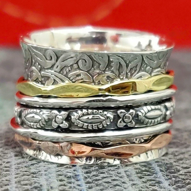 Retro-Unique-Pattern-Metal-Wide-Silver-Color-Ring-for-Women-2024-New ...