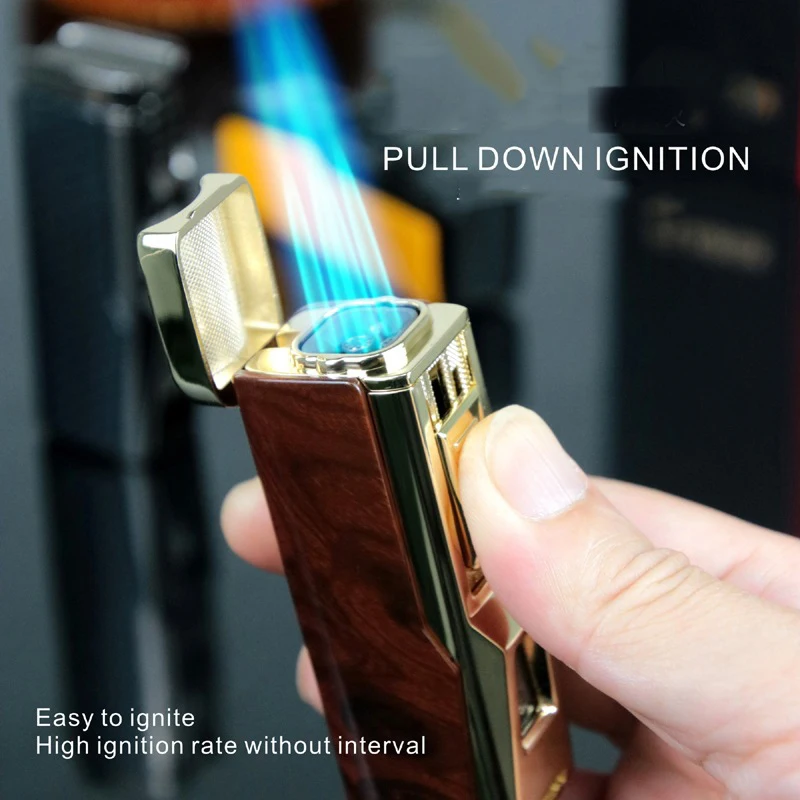 QD116 Four Fire Direct Charge High Fire Inflatable Windproof Lighter ...