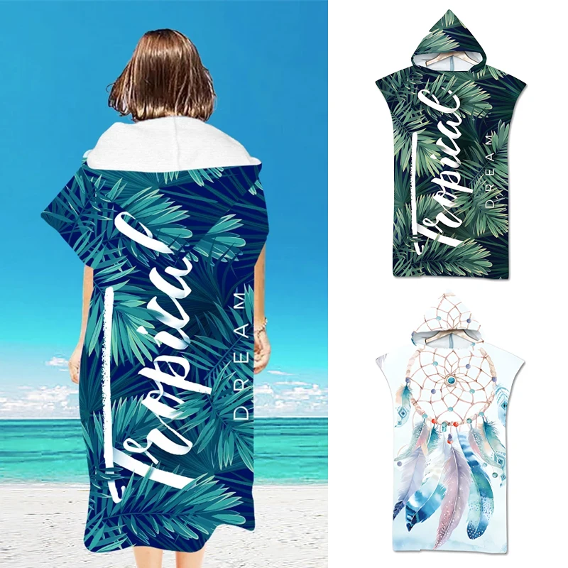 Adult-Beach-Towel-Beach-Towel-Cape-Surfing-Hooded-Absorbent-Bathrobe ...