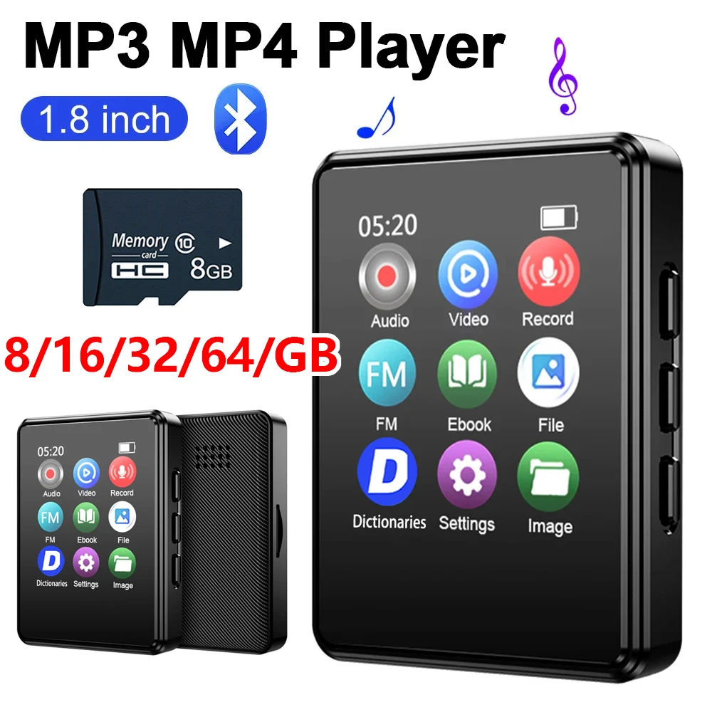 1-8inch-MP3-Player-Built-in-Speaker-Bluetooth-5-0-MP4-Video-Player ...