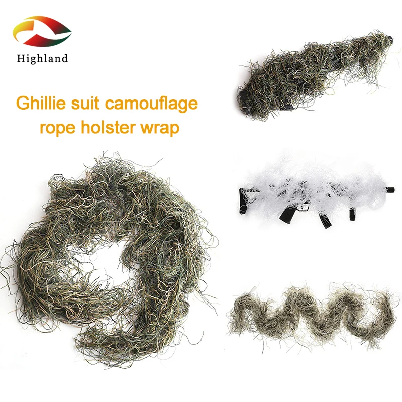 1-2M-Elastic-Ghillie-Clothing-Camouflage-Rope-Holster-Wrap-Outdoor ...